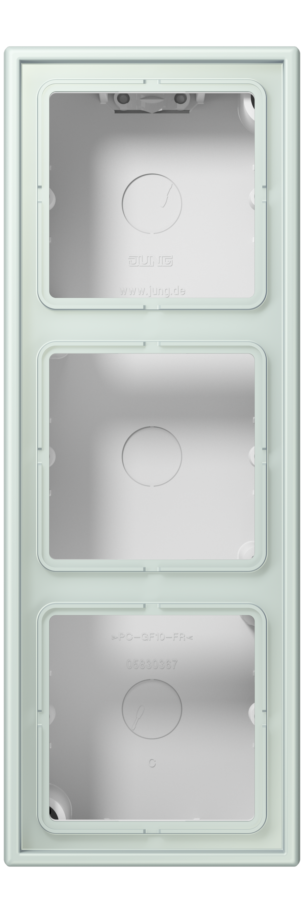 Surface cap 3-gang, LS CUBE, duroplastic lacquered, céruléen pâle ...