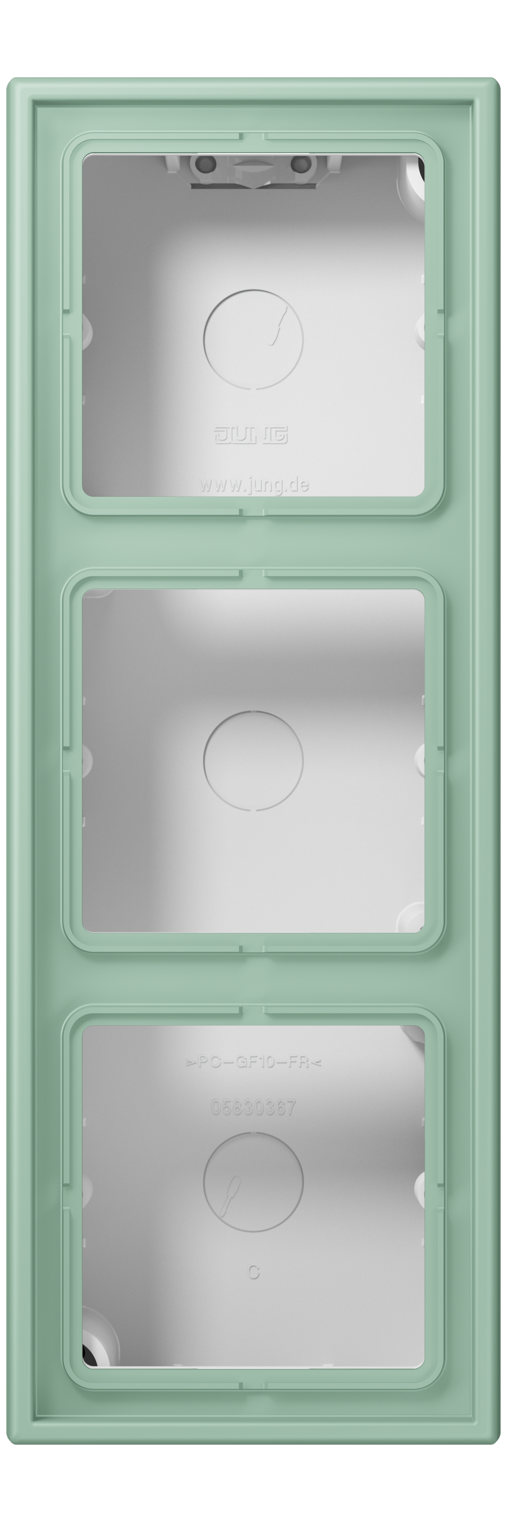 Surface cap 3-gang, LS CUBE, duroplastic lacquered, vert anglais clair ...