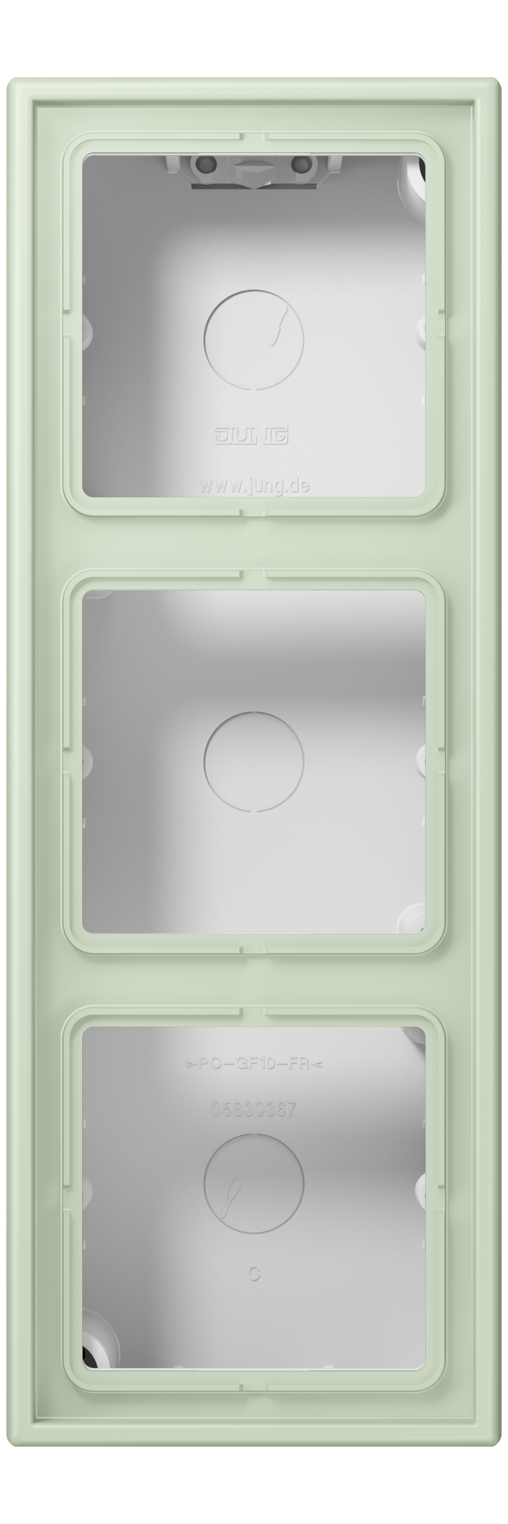 Surface cap 3-gang, LS CUBE, duroplastic lacquered, vert anglais pâle ...