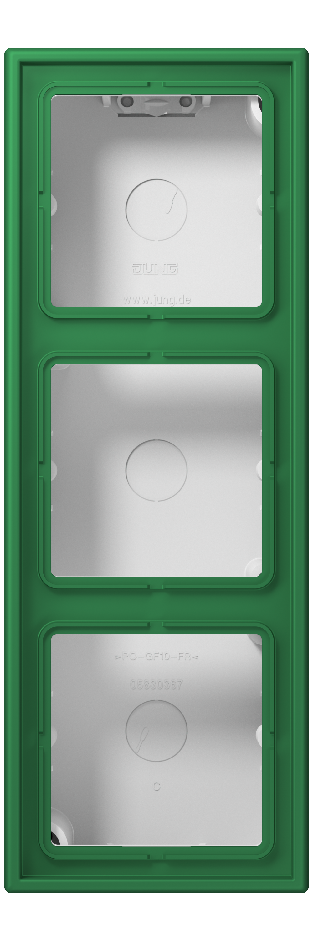 Surface cap 3-gang, LS CUBE, duroplastic lacquered, vert foncé (32050 ...