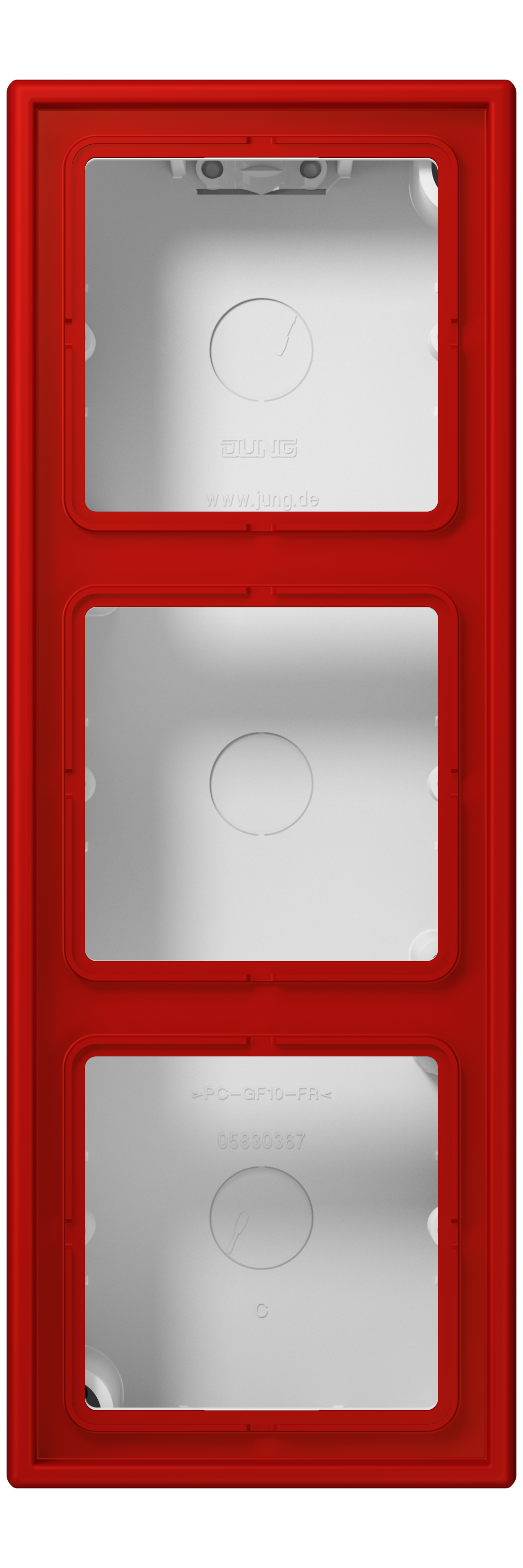 Surface cap 3-gang, LS CUBE, duroplastic lacquered, rouge vermillon 31 ...