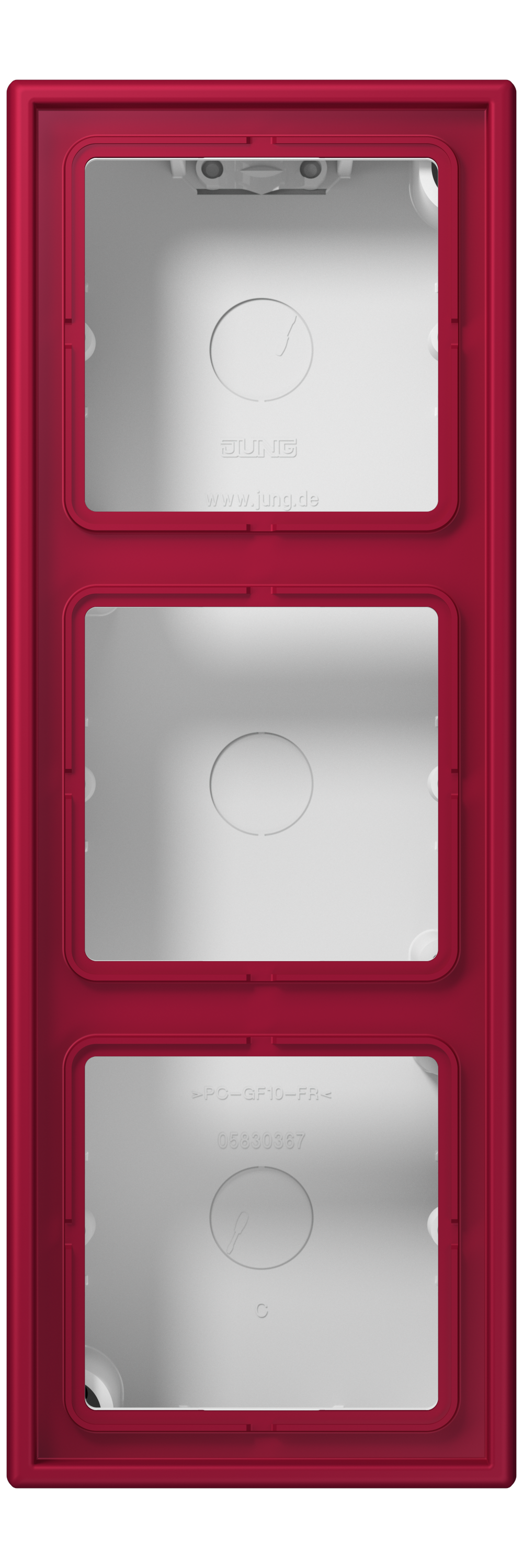 Surface cap 3-gang, LS CUBE, duroplastic lacquered, rouge carmin (32100 ...