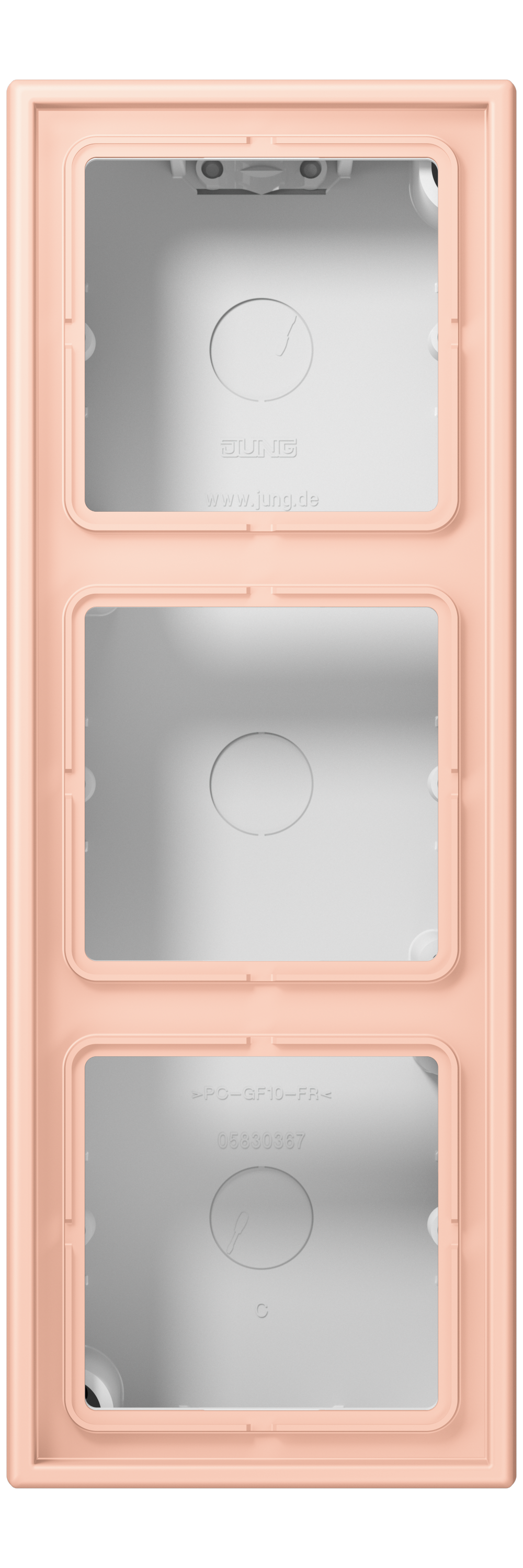 Surface cap 3-gang, LS CUBE, duroplastic lacquered, l’ocre rouge clair ...