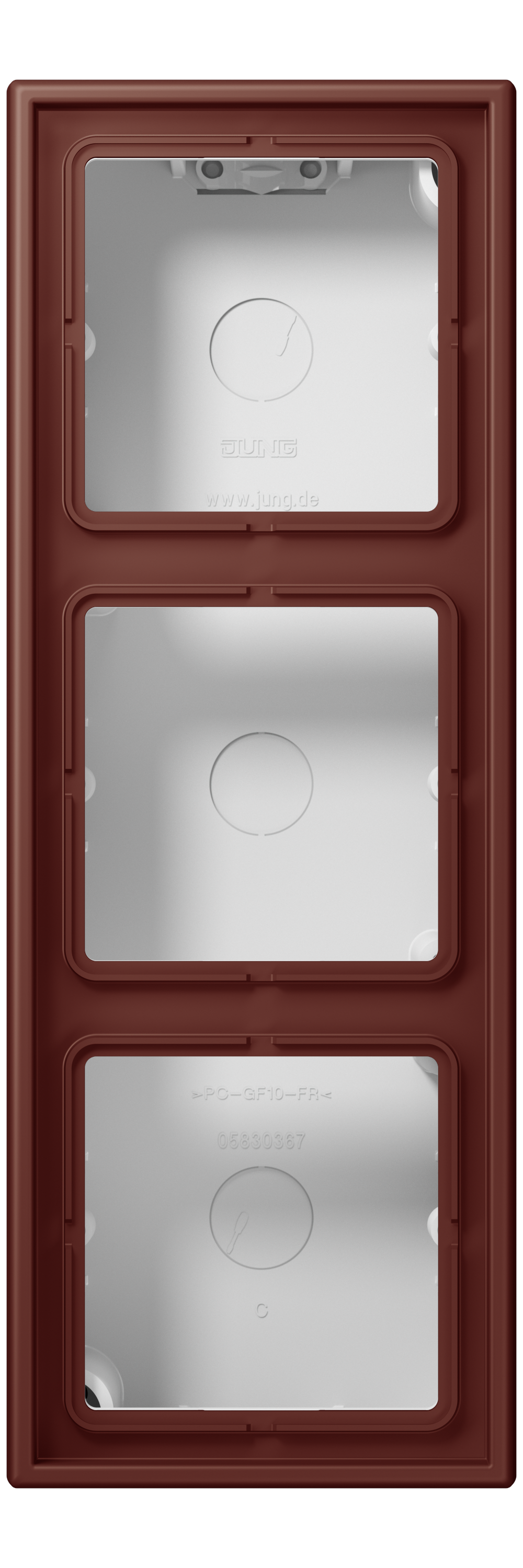 Surface cap 3-gang, LS CUBE, duroplastic lacquered, terre sienne brûlée ...