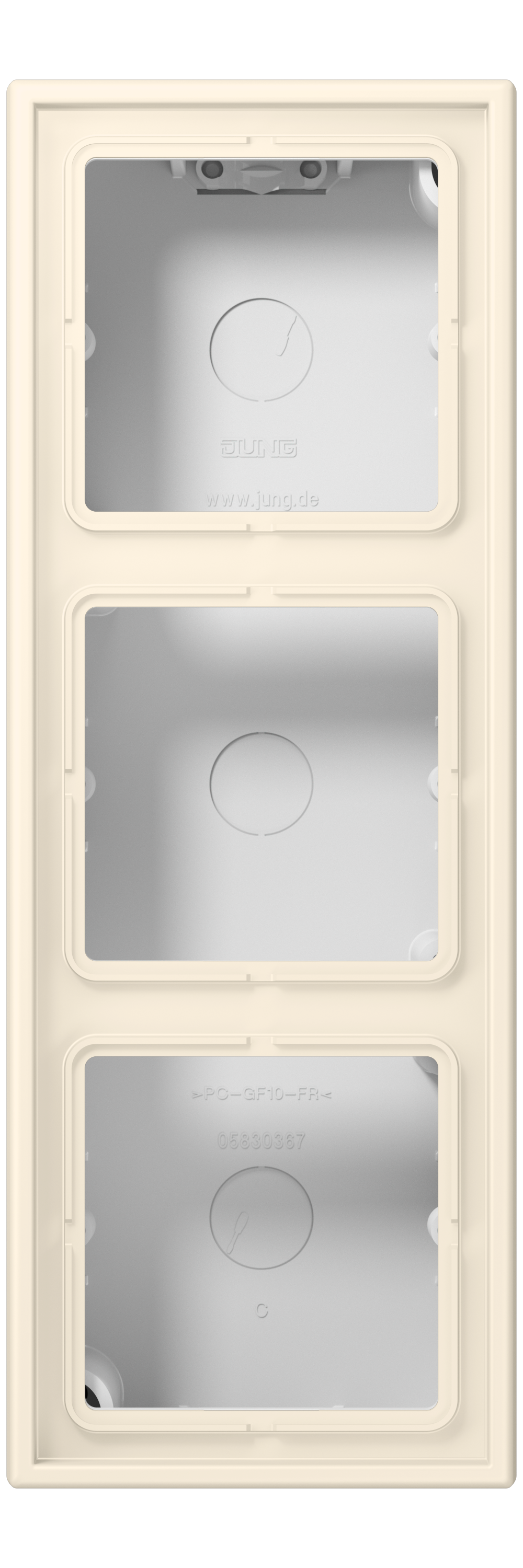 Surface cap 3-gang, LS CUBE, duroplastic lacquered, blanc ivoire (4320B ...