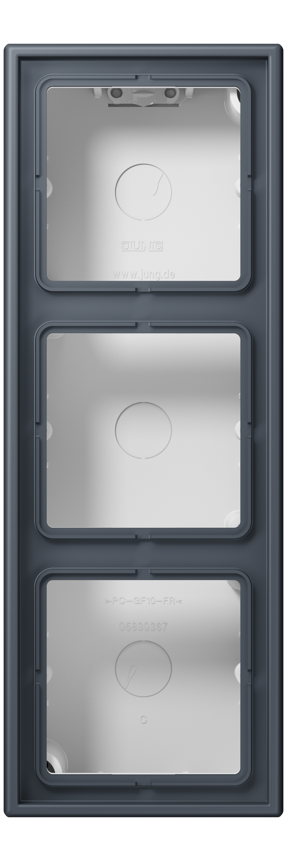 Surface cap 3-gang, LS CUBE, duroplastic lacquered, gris foncé 59 ...