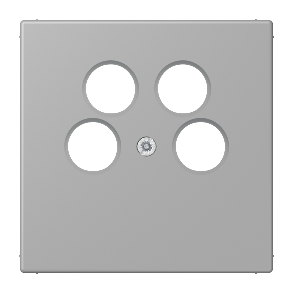Centre plate 4-gang for 4-hole SAT-TV socket (Axing), gris moyen (32012 ...
