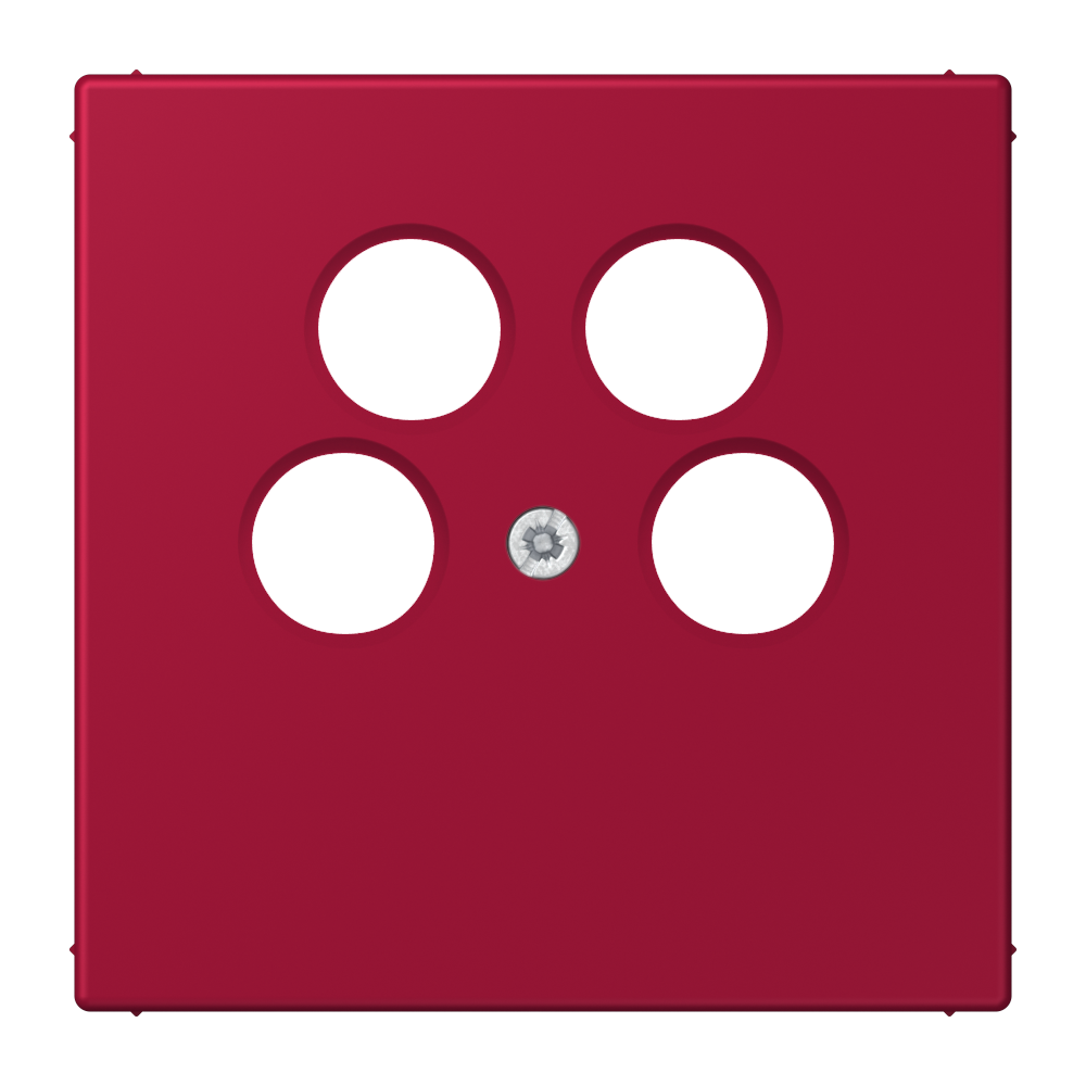 Centre plate 4-gang for 4-hole SAT-TV socket (Axing), rouge carmin (32100) | LC 990-4 SAT2 229