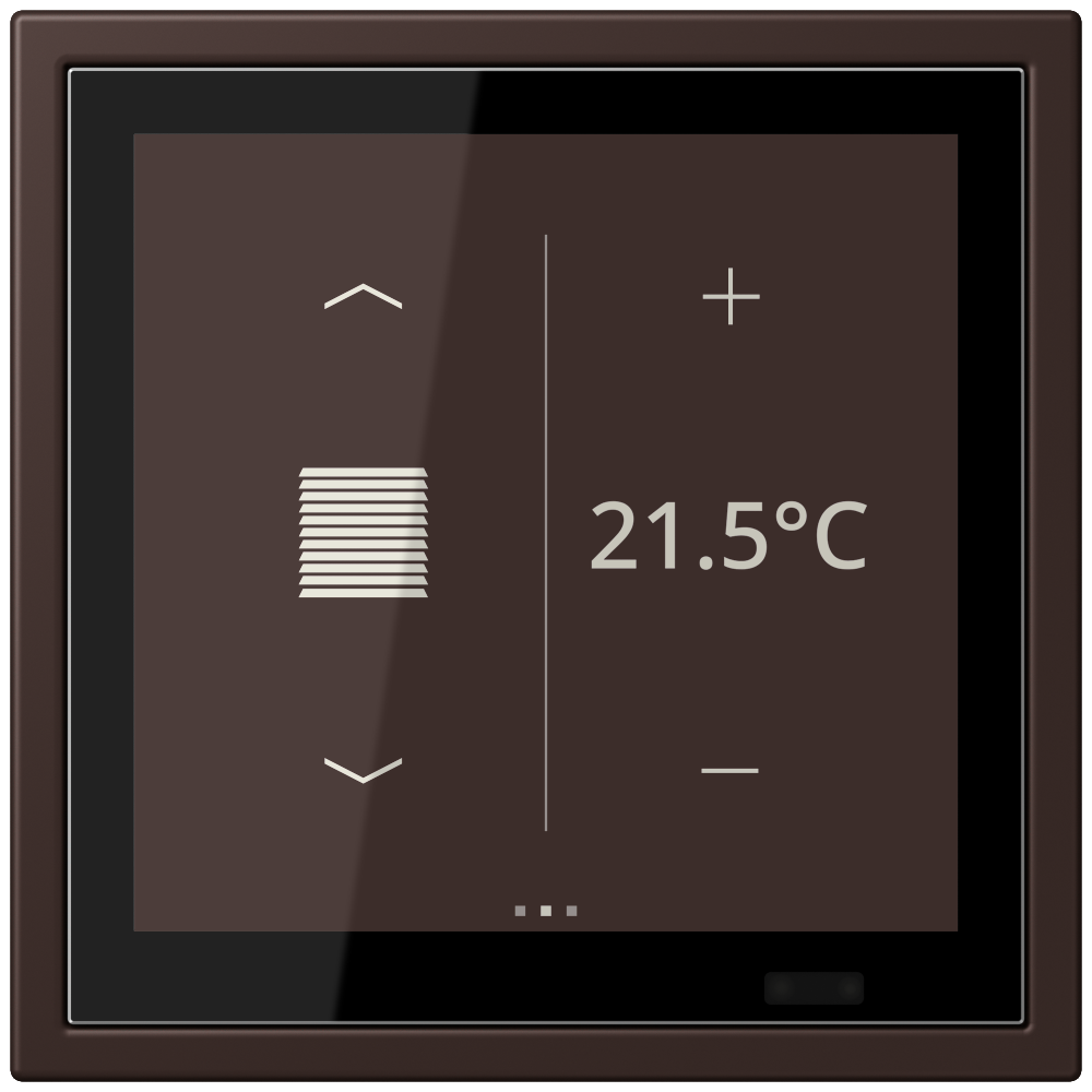 KNX room controller LS TOUCH avec cadre LS ZERO, Secure, terre d‘ombre ...