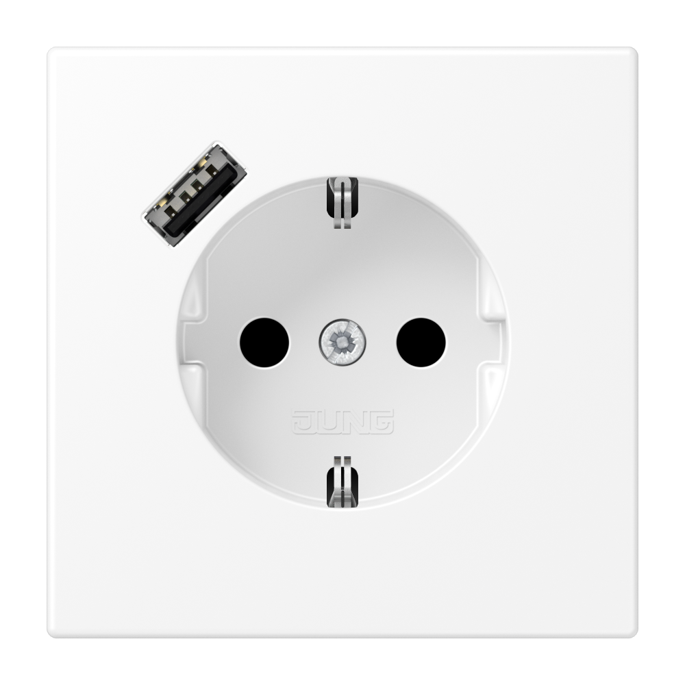 SCHUKO® socket with USB charger (JUNG Quick Charge®), Safety Plus ...