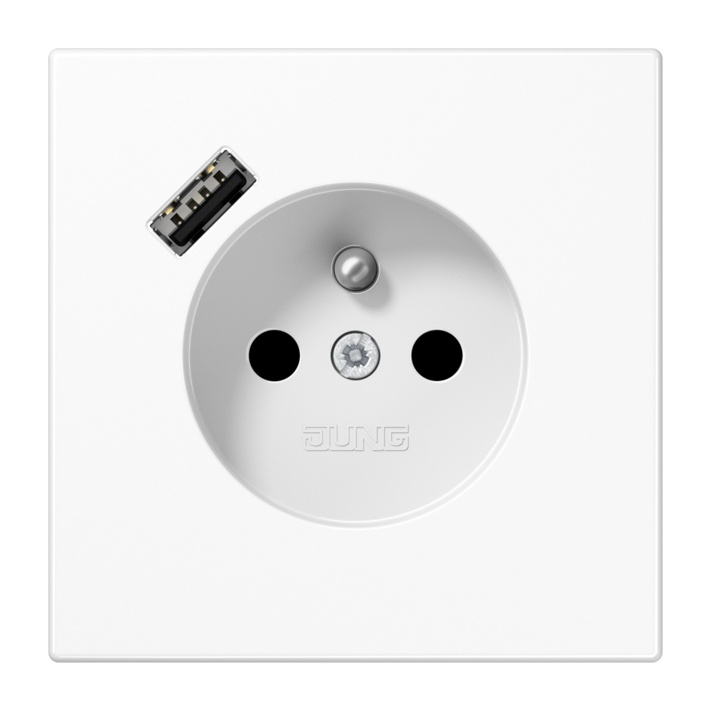 Socket, French/Belgian system with USB charger, Safety Plus ...