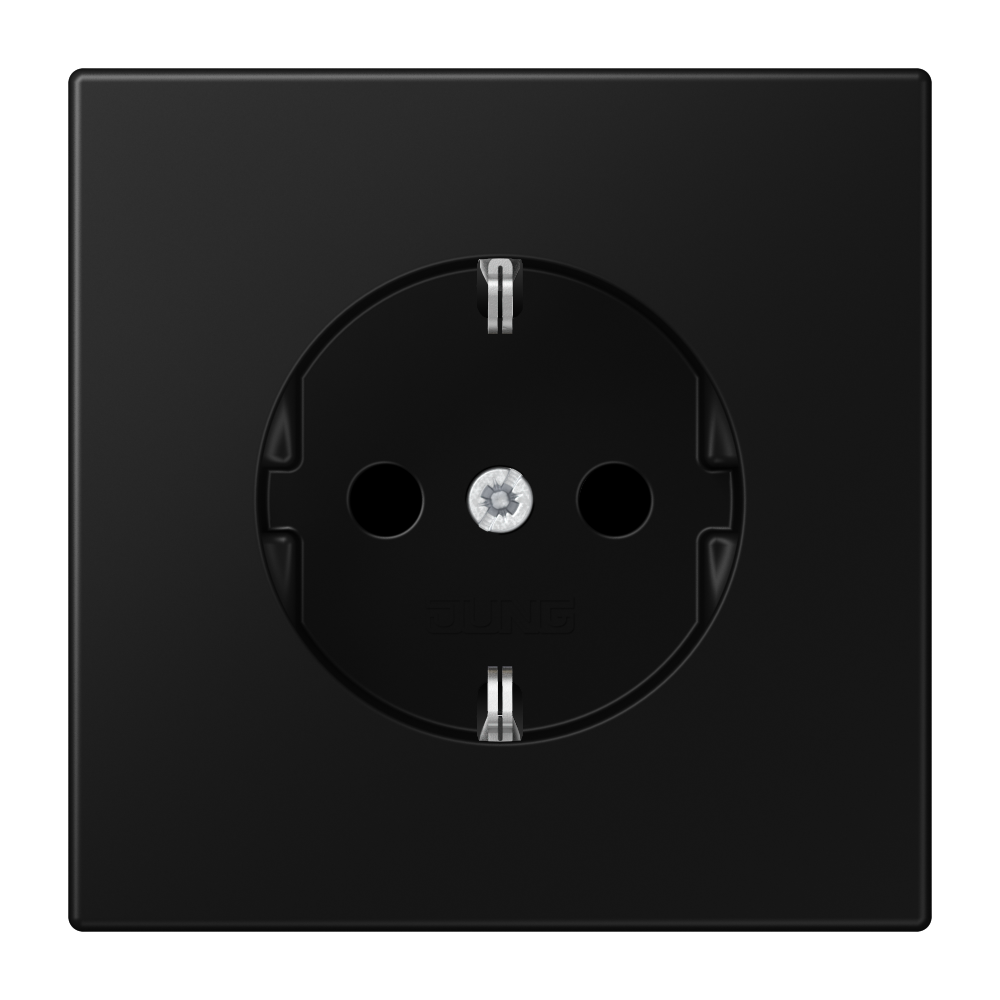 SCHUKO® socket, screw terminals, duroplastic lacquered, matt graphite ...
