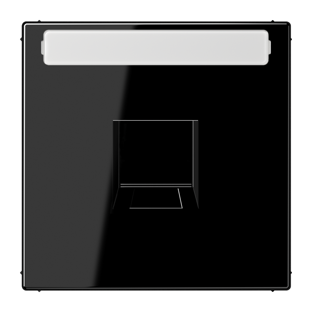 Centre plate (snap-on fixing) for modular jack sockets, 1-gang, with ...