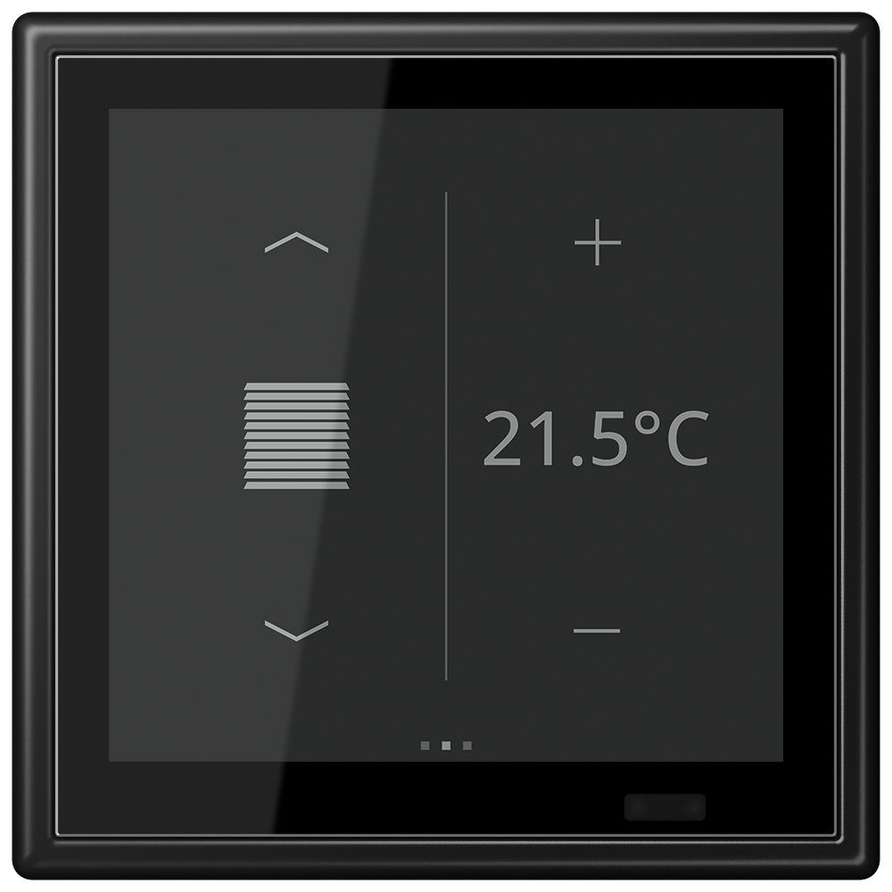 KNX room controller LS TOUCH with frame LS 990, Secure, matt graphite ...