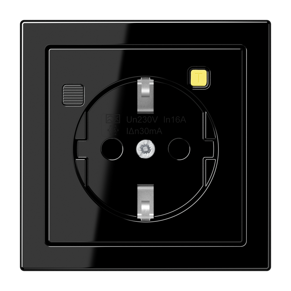 SCHUKO® socket with RCD (residual current device), black | LS 5520.30 SW