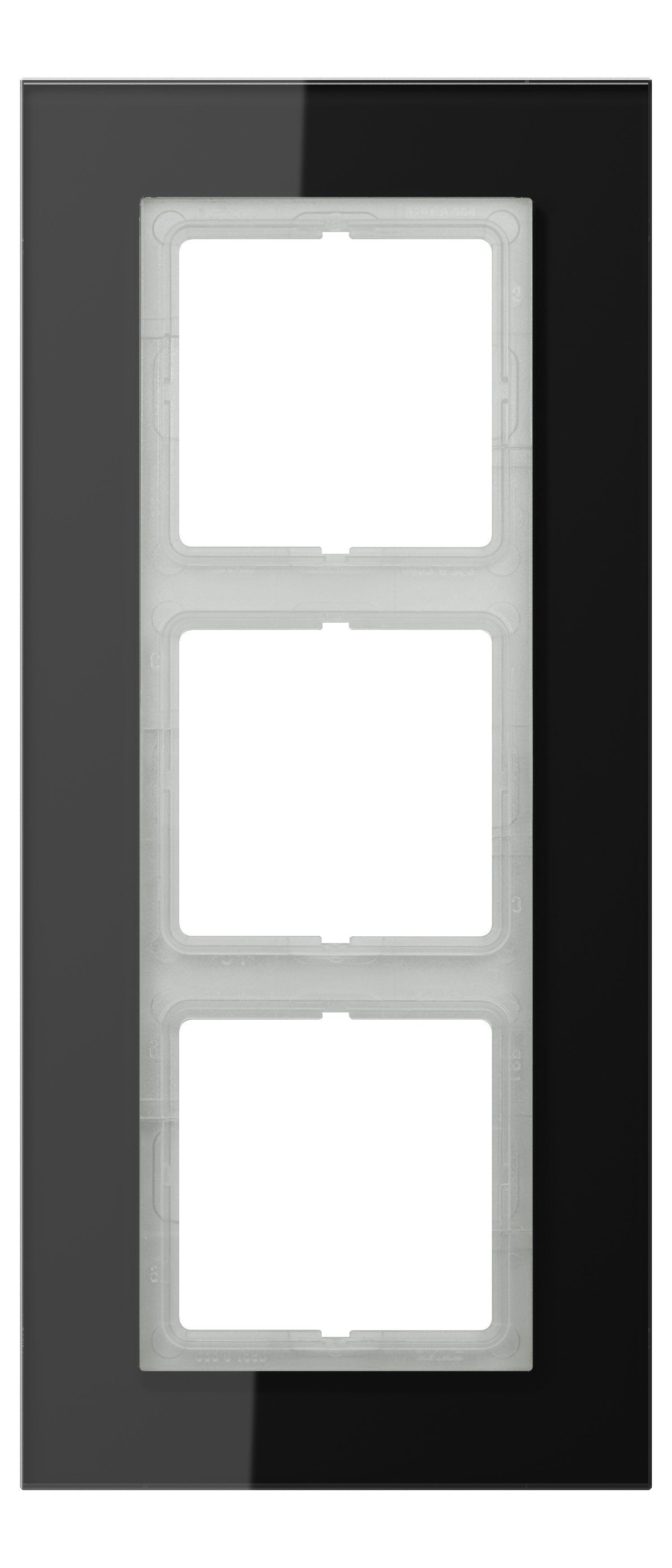 Glass frame 3-gang, black | LSP 983 GL SW