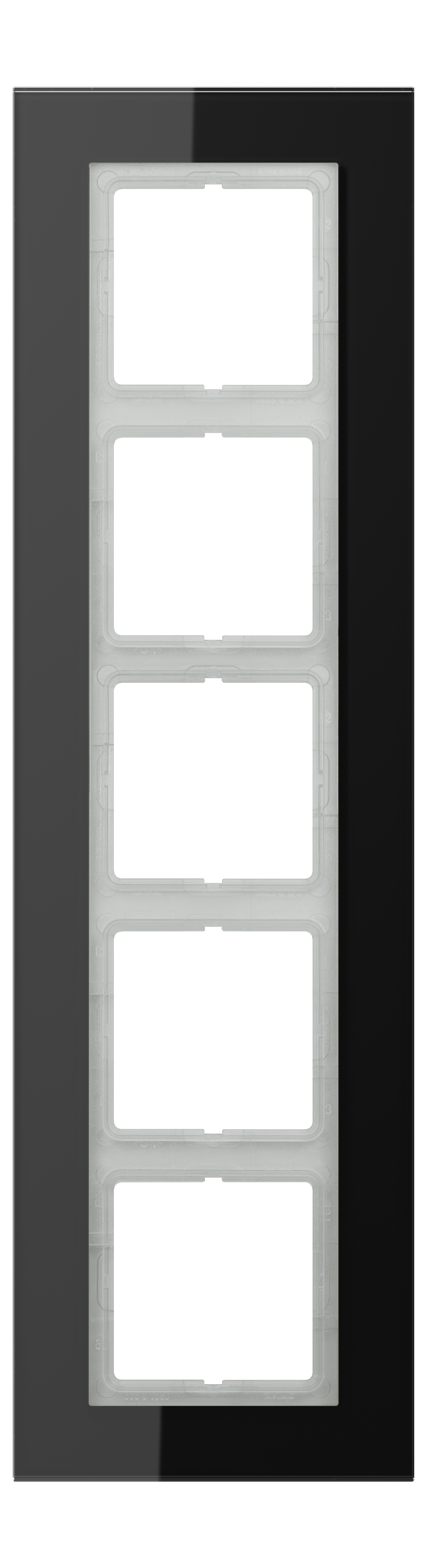 Glass frame 5-gang, black | LSP 985 GL SW