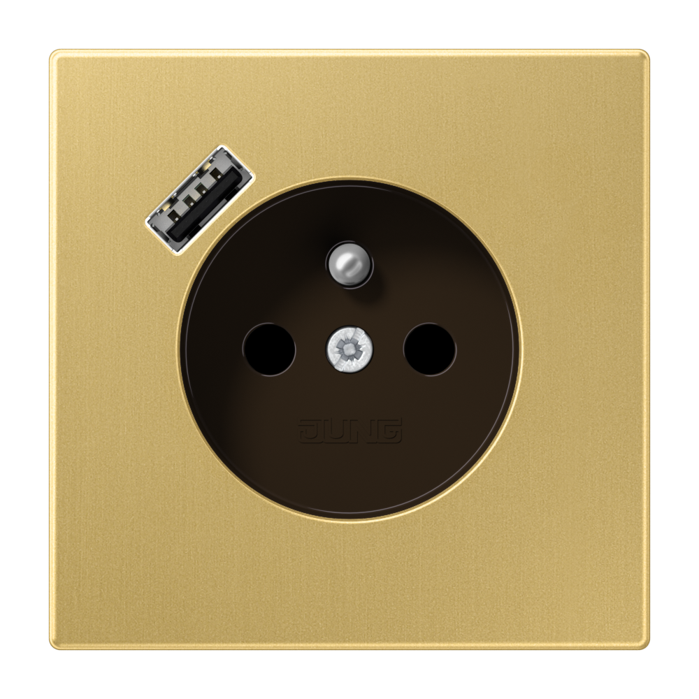 Socket, French/Belgian system with USB charger (JUNG Quick Charge ...