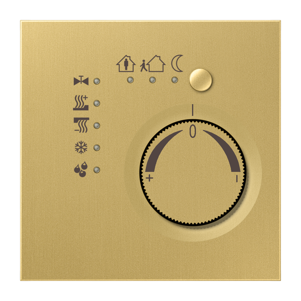 KNX room temperature controller, classic brass | ME 2178 C