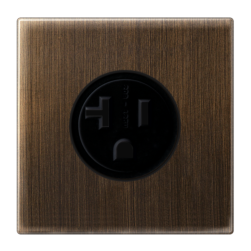 Socket, US NEMA system, screw terminals, antique brass | ME 2521-20 AT