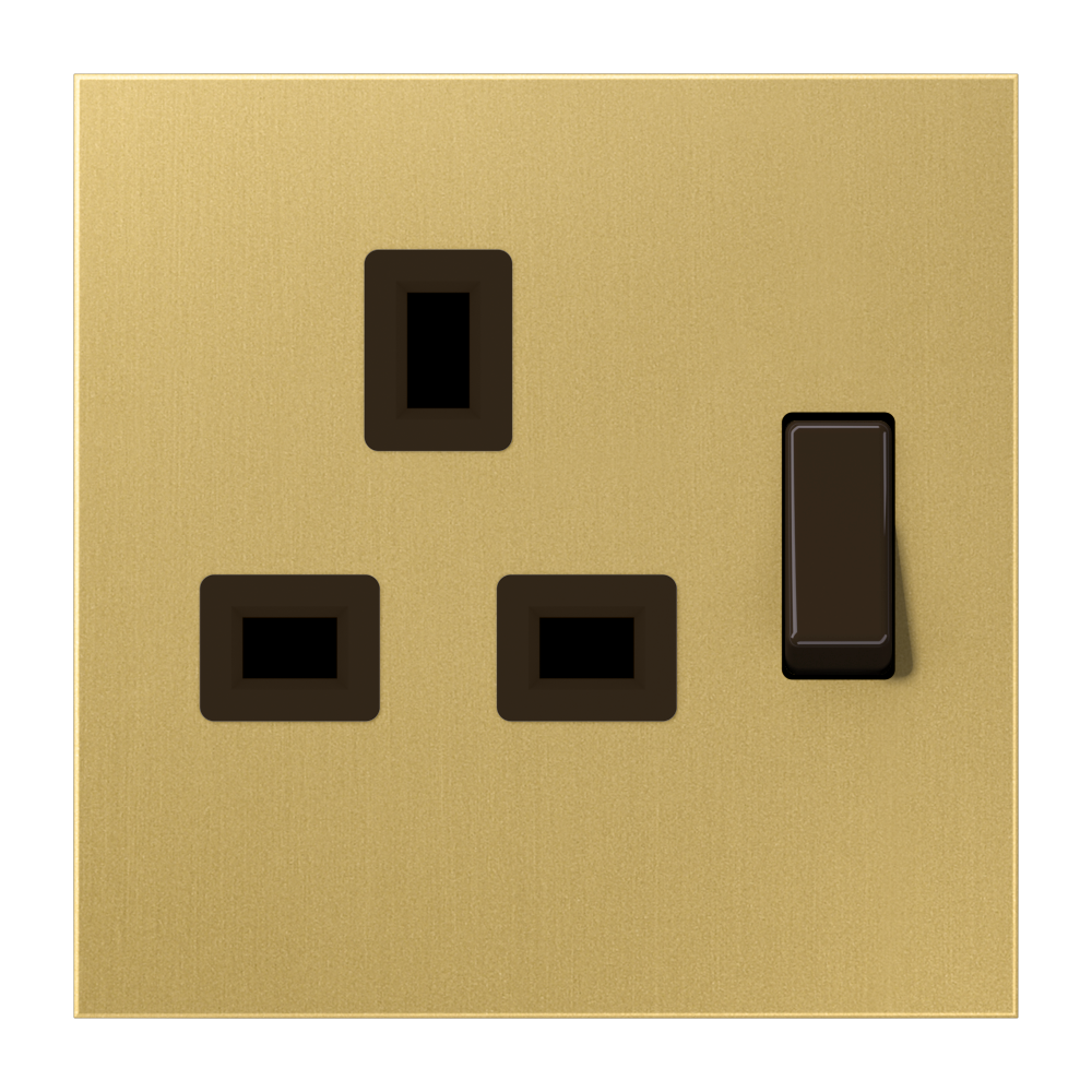 Switched socket, British Standard, classic brass | ME 3171 C