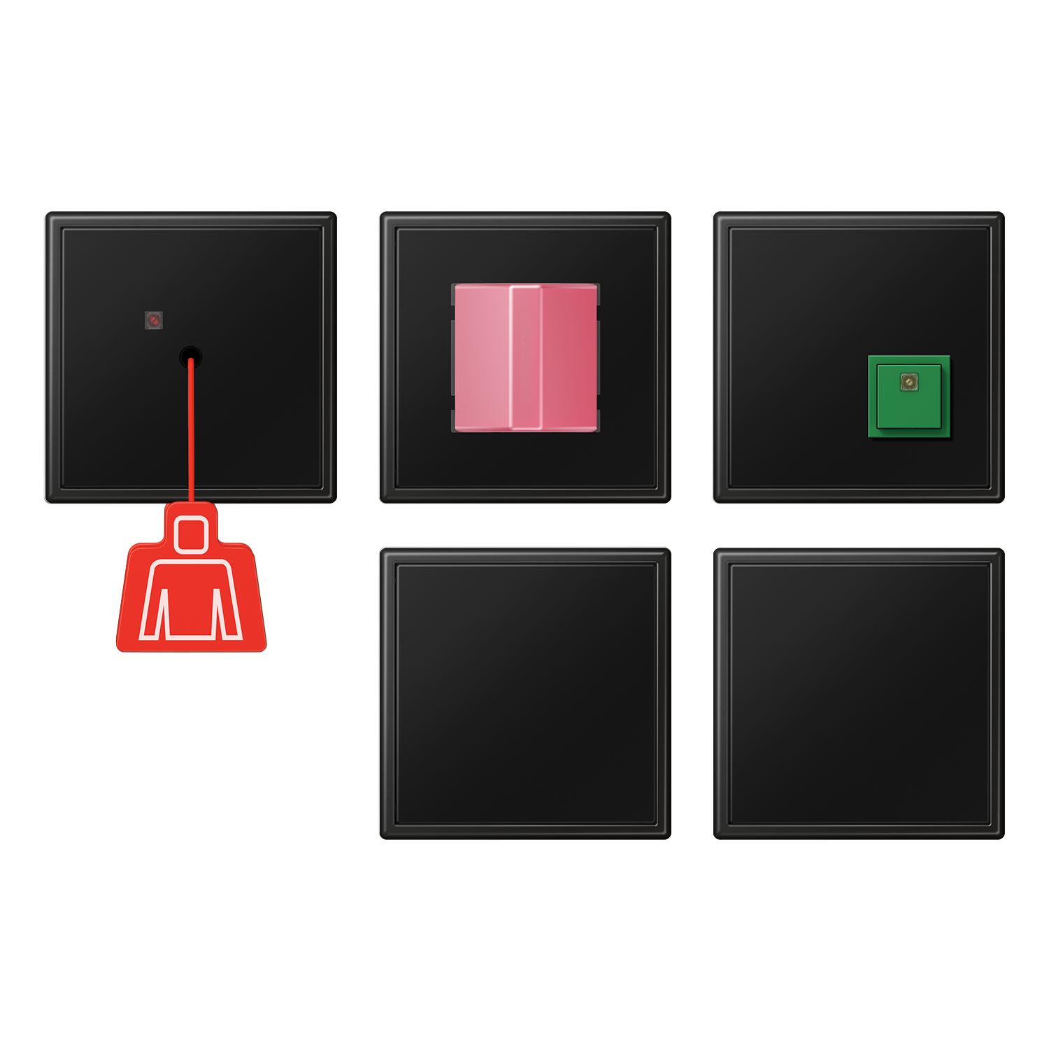 Emergency system set with UPS, matt graphite black | NRS LS 0834-2 SWM