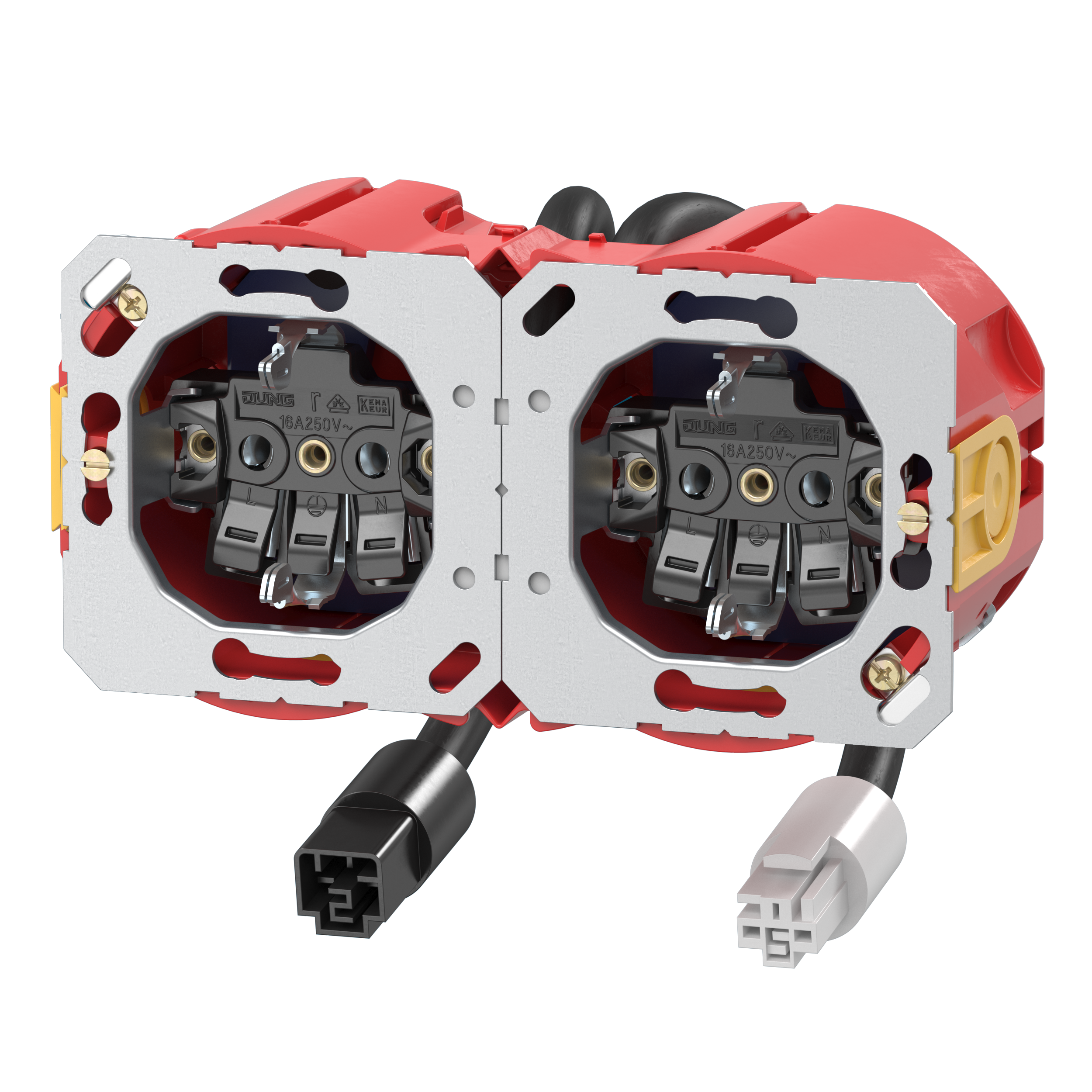 2-voudige wandcontactdoos met randaarde 250 V ~, Attema inbouwdoos ...