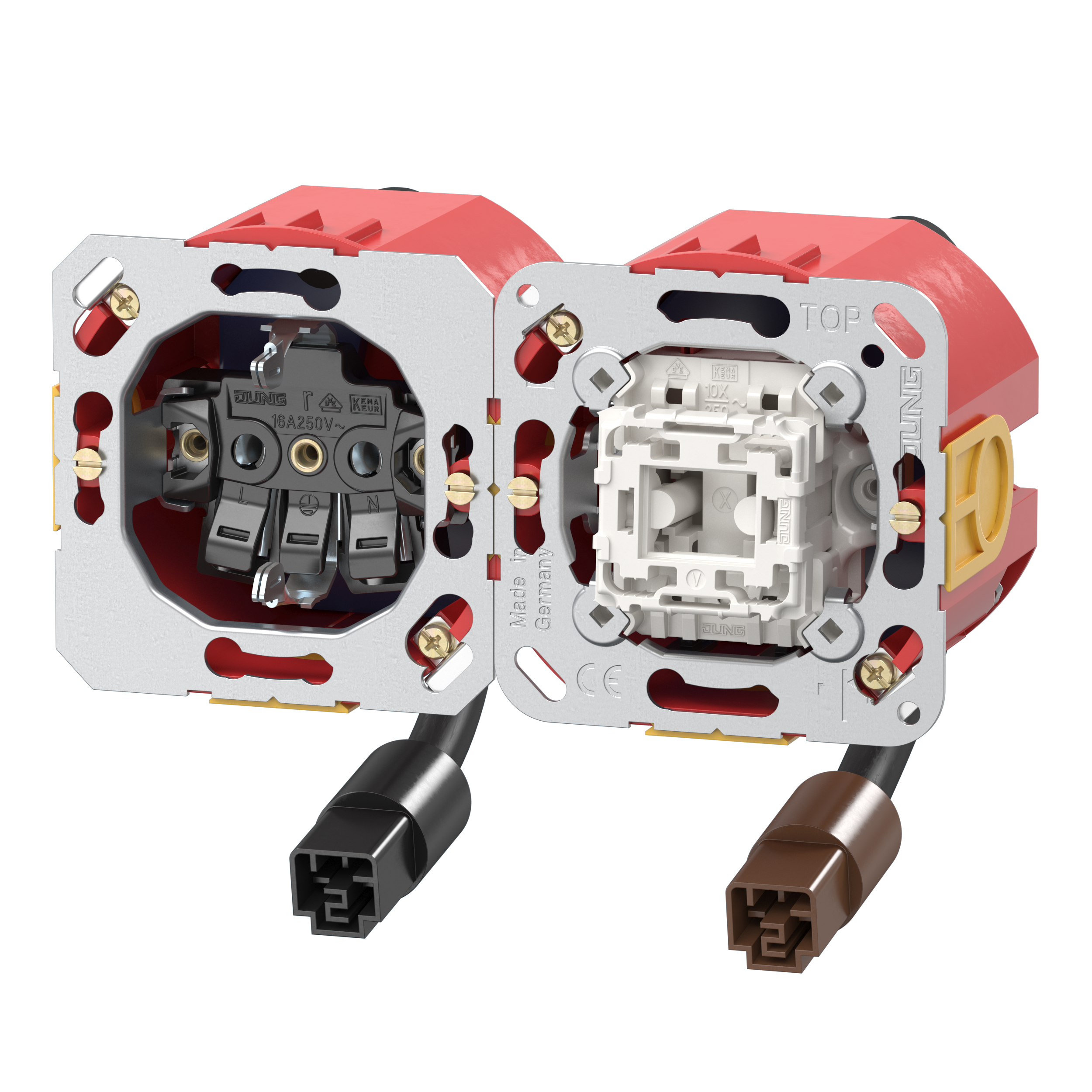 Combinatie wandcontactdoos | schakelaar 1-polig 10 AX 250 V ...