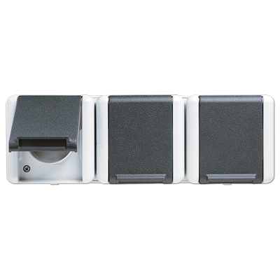 3-gang socket, French/Belgian system, screw terminals, Safety+ | 8231 FKI W