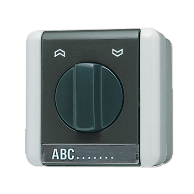 Rotary blind switch insert, 1-pole (1 motor), with inscription field ...