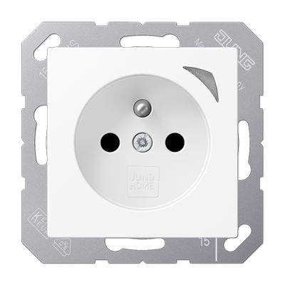 JUNG HOME socket Energy, French/Belgian system, Safety+, matt snow ...