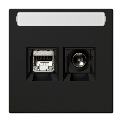 Smart TV socket, matt graphite black | MMD LS 4521 SWM