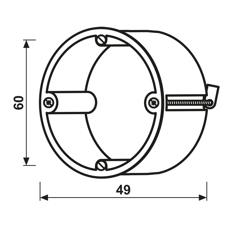 Wall box for hollow walls, 1-gang, depth: 49 mm, orange | 9063-02