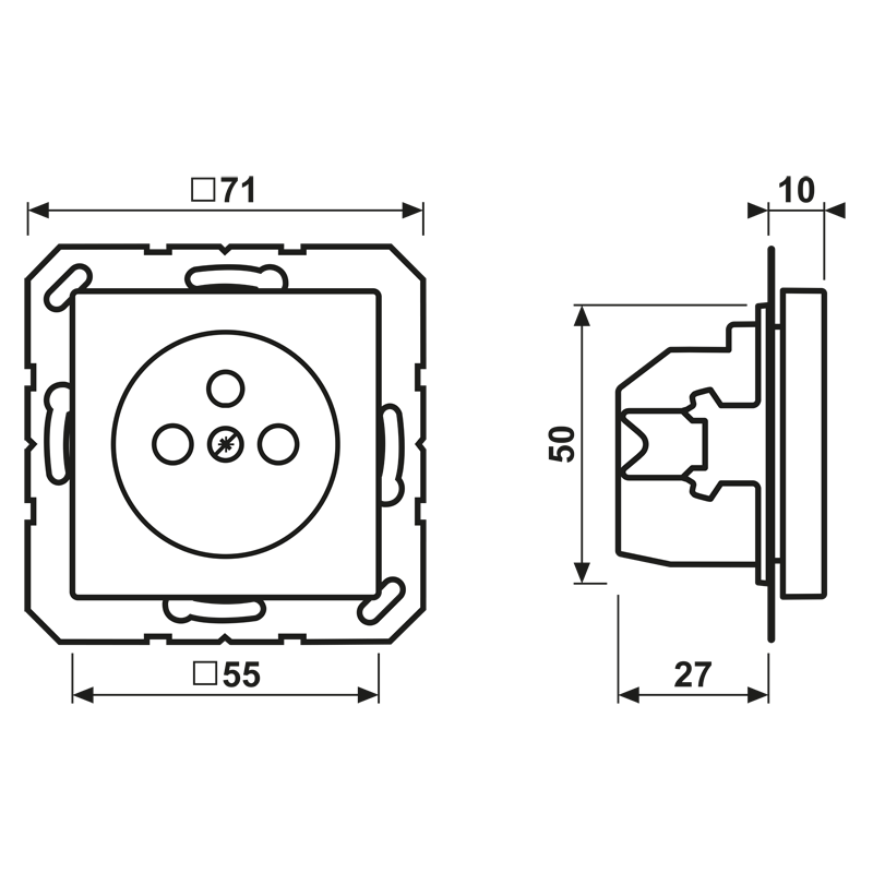 Socket, French/Belgian system, Safety Plus, duroplastic, dramblio kaulo ...