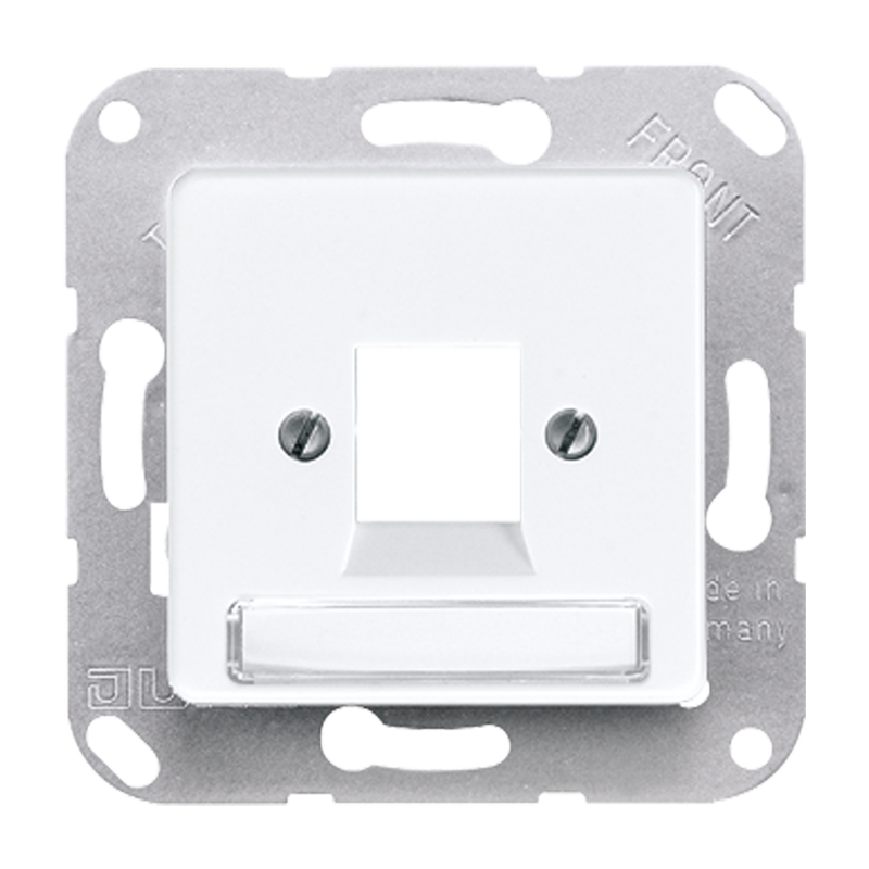 Centre plate for modular jack sockets, 1-gang, with inscription field ...