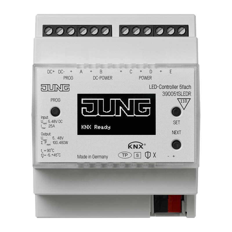 KNX LED controller 5-gang, Rail mounting device, 4 rail units, Secure ...