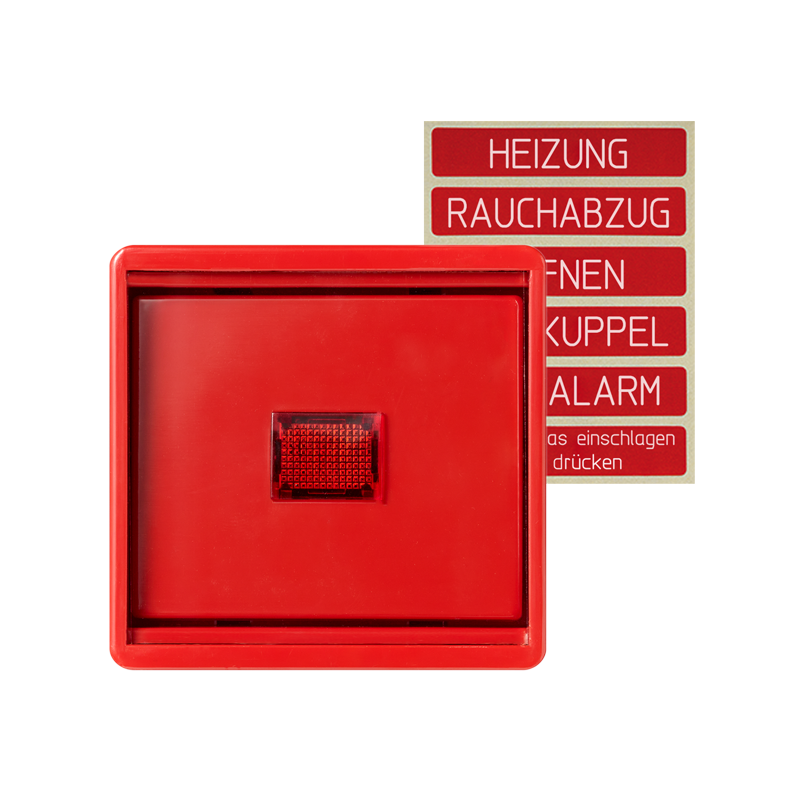 1-gang rocker with glass plate, red | 661 WGL R