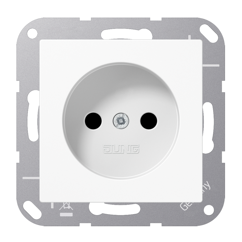 Socket without earth, without claws, white | A 1510 NKI WW