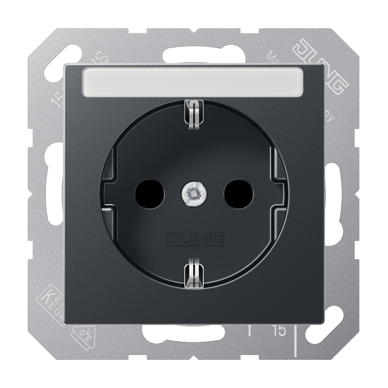 SCHUKO® socket, with inscription field, matt anthracite | A 1520 BFNA ANM