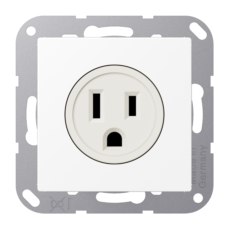 Enchufe, sistema US-NEMA, 15 A, blanco alpino mate | A 521-15 WWM