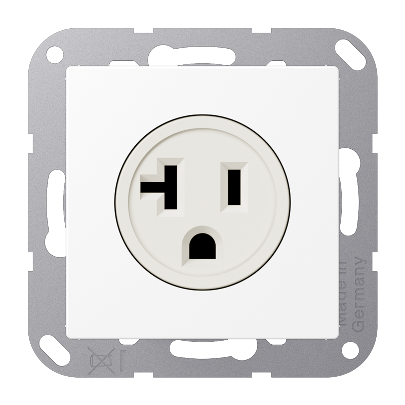 Socket, US NEMA system, 20 A, matt snow white | A 521-20 WWM