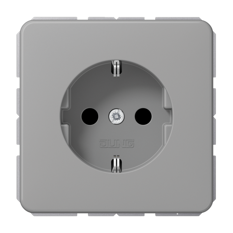Enchufe SCHUKO®, conexión a tornillo, Safety+, gris | CD 1521 BFKI GR