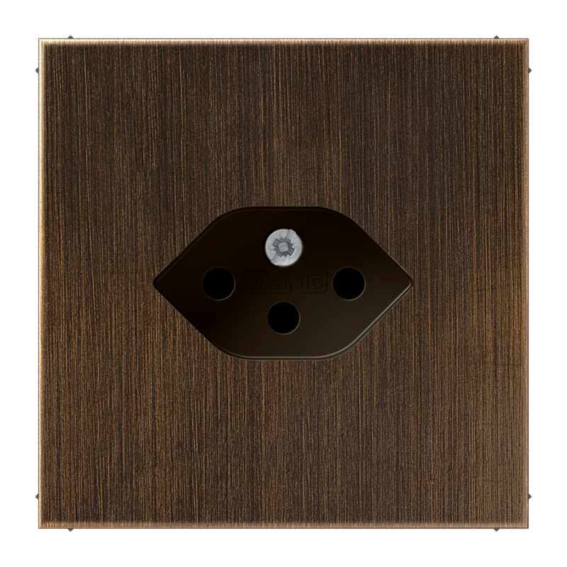 1-gang socket, Swiss system, type 13, antique brass | ME 1520-13 SEV AT