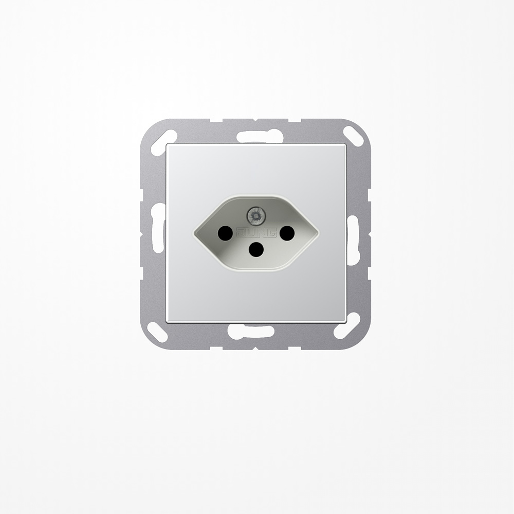 1-gang socket, Swiss system, type 13, aluminium | A 1520-13 BF SEV AL