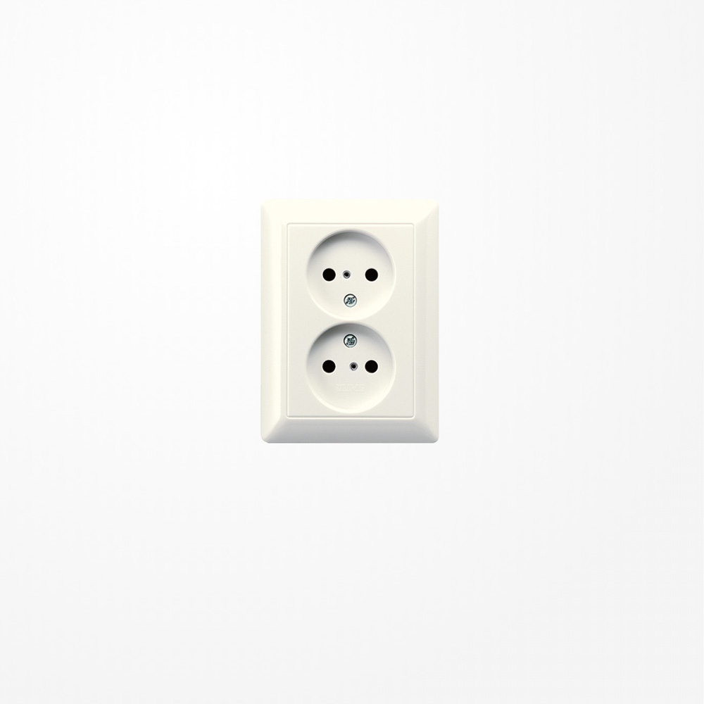 2-gang socket without earth, without claws, ivory | AS 5010 KIU