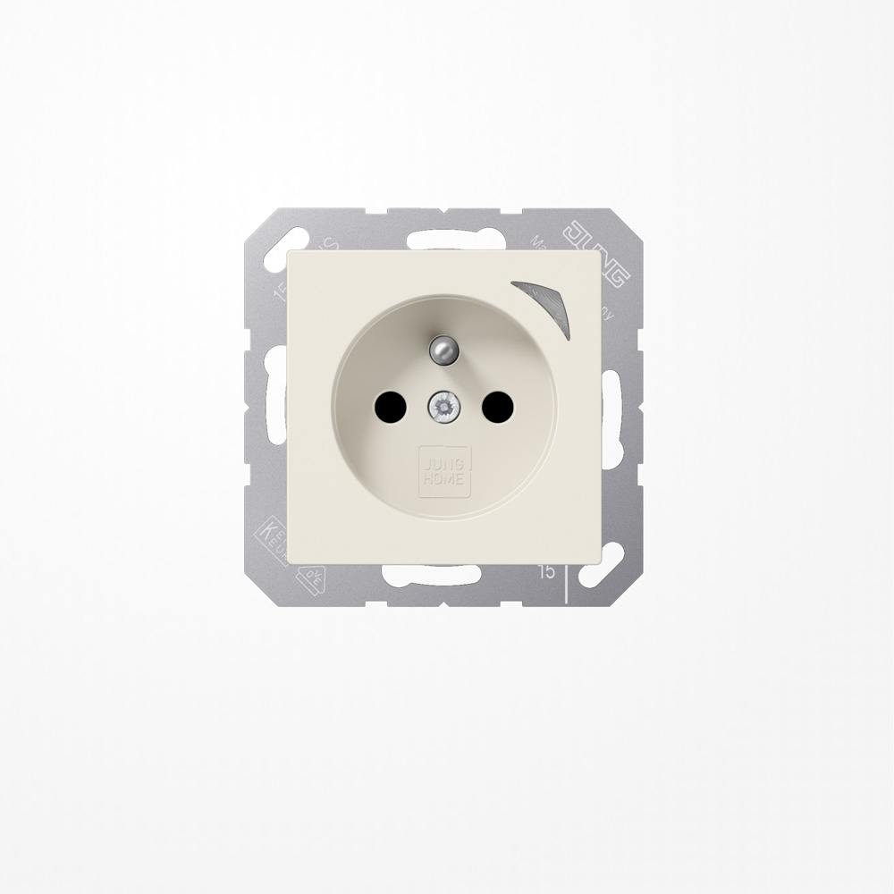 JUNG HOME socket Energy, French/Belgian system, Safety+, matt snow ...
