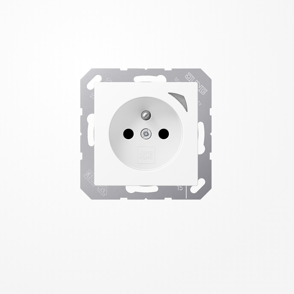 JUNG HOME socket Energy, French/Belgian system, Safety+, matt snow ...