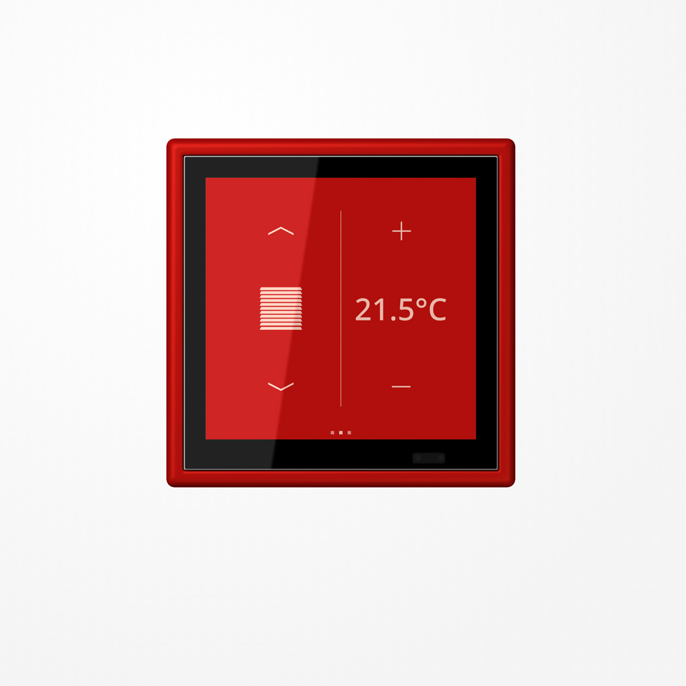KNX room controller LS TOUCH with frame LS 990, Secure, rouge vermillon ...