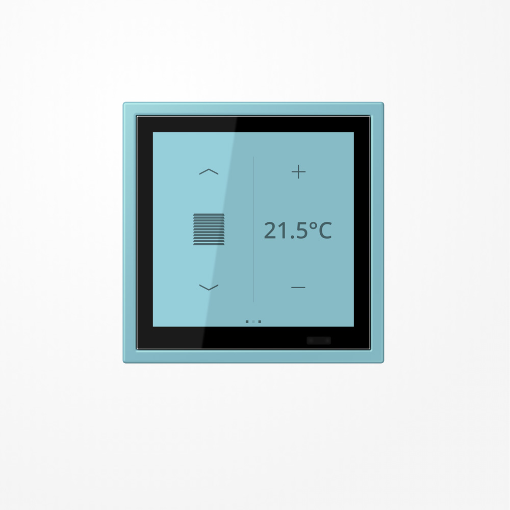 KNX room controller LS TOUCH with frame LS ZERO, Secure, céruléen moyen ...