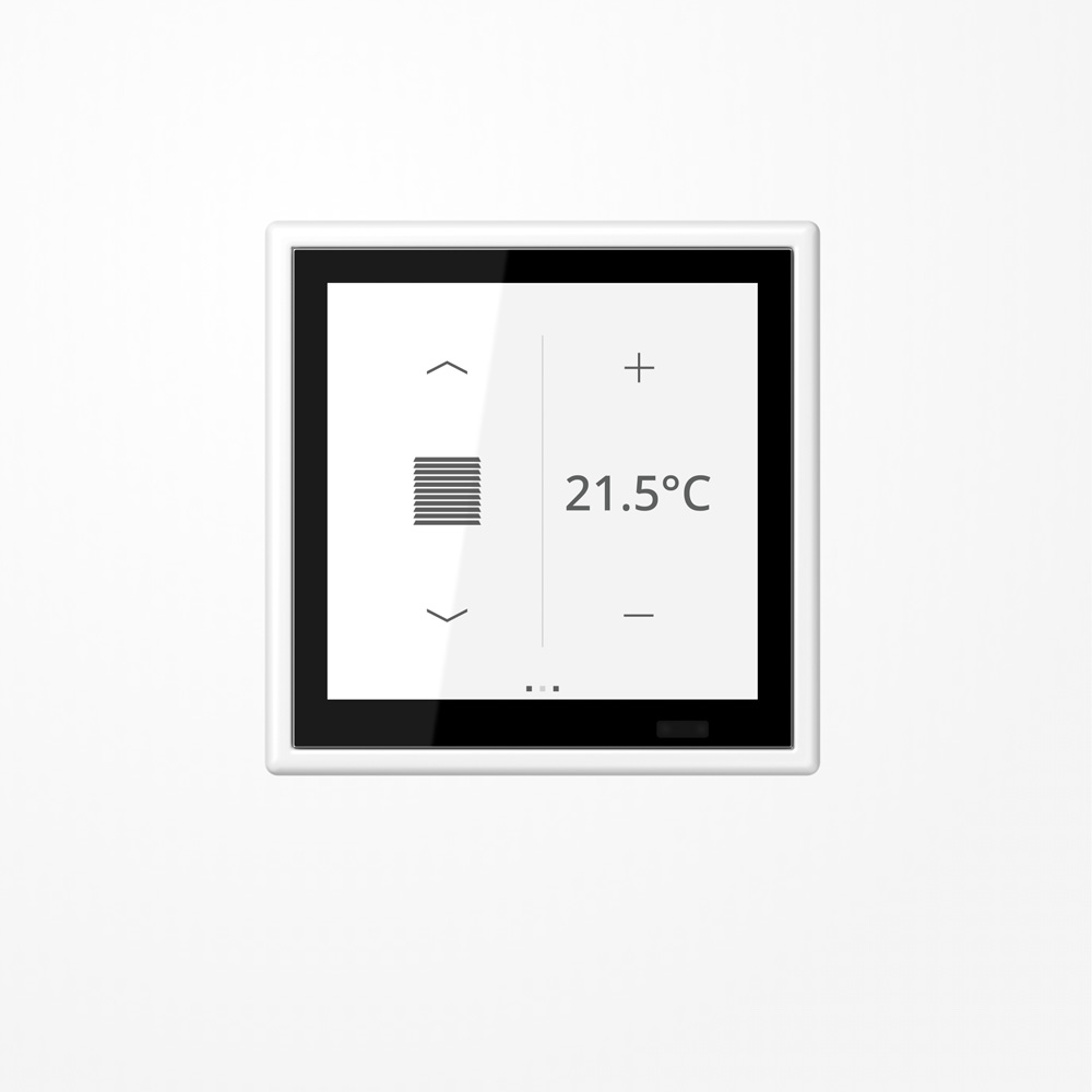 KNX room controller LS TOUCH with frame LS 990, Secure, matt snow white ...
